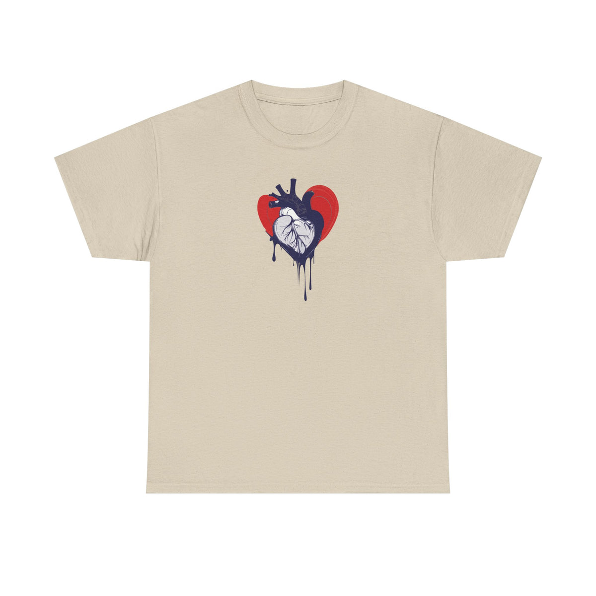 Heart Anatomy Tee Dripping Anatomical Heart with Red Heart Background ...